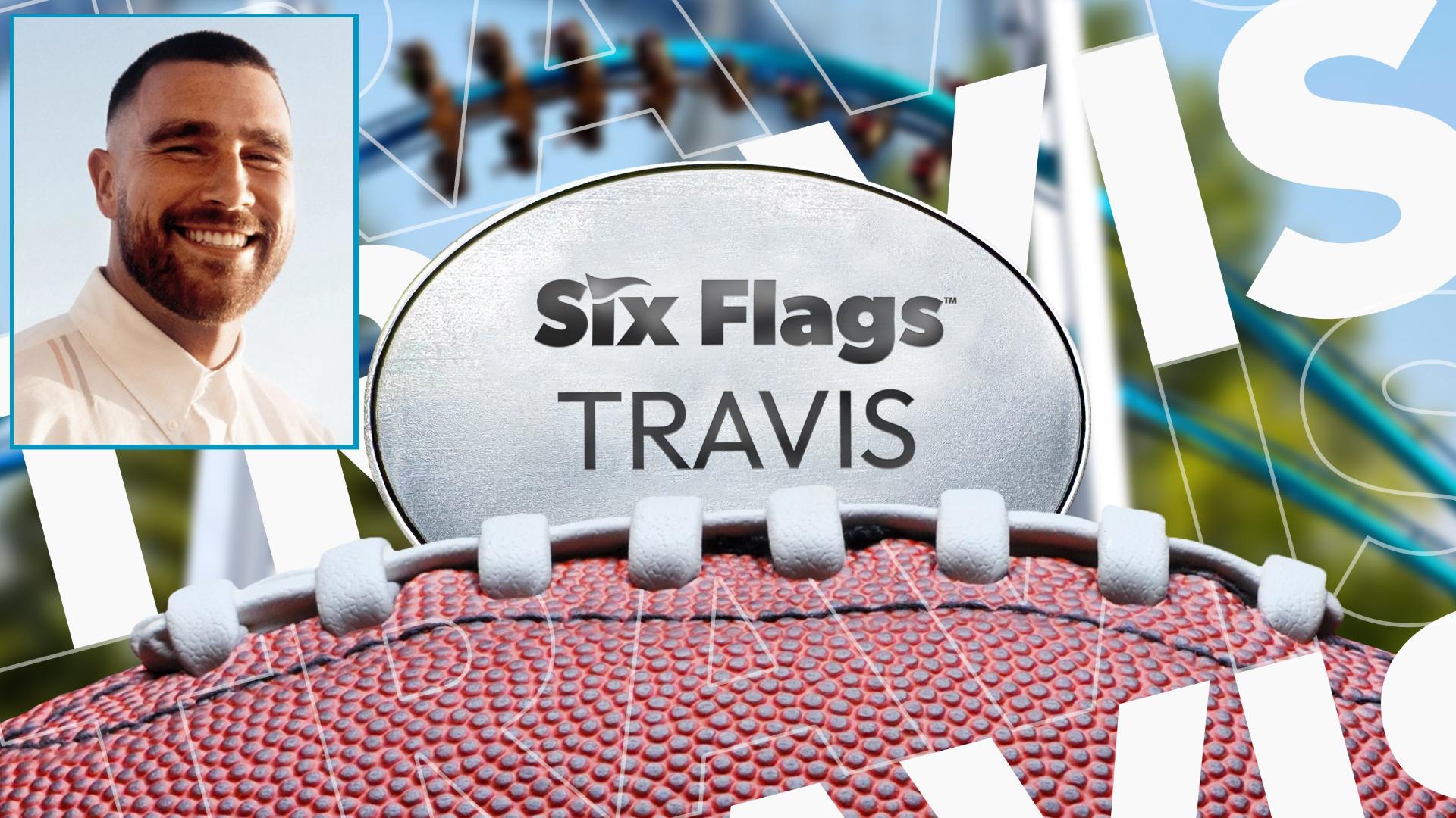 Travis Kelce teams up with Six Flags, bringing extra buzz to Fiesta ...