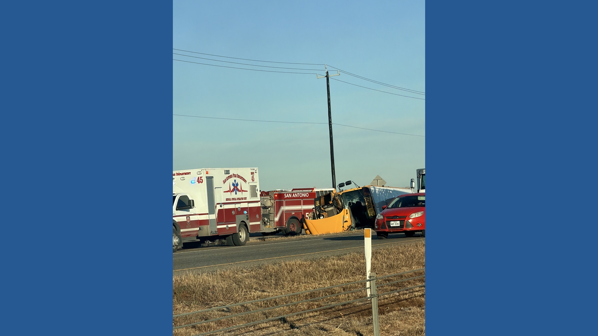 Driver, 5 students taken to hospital after SWISD bus overturns on Loop ...
