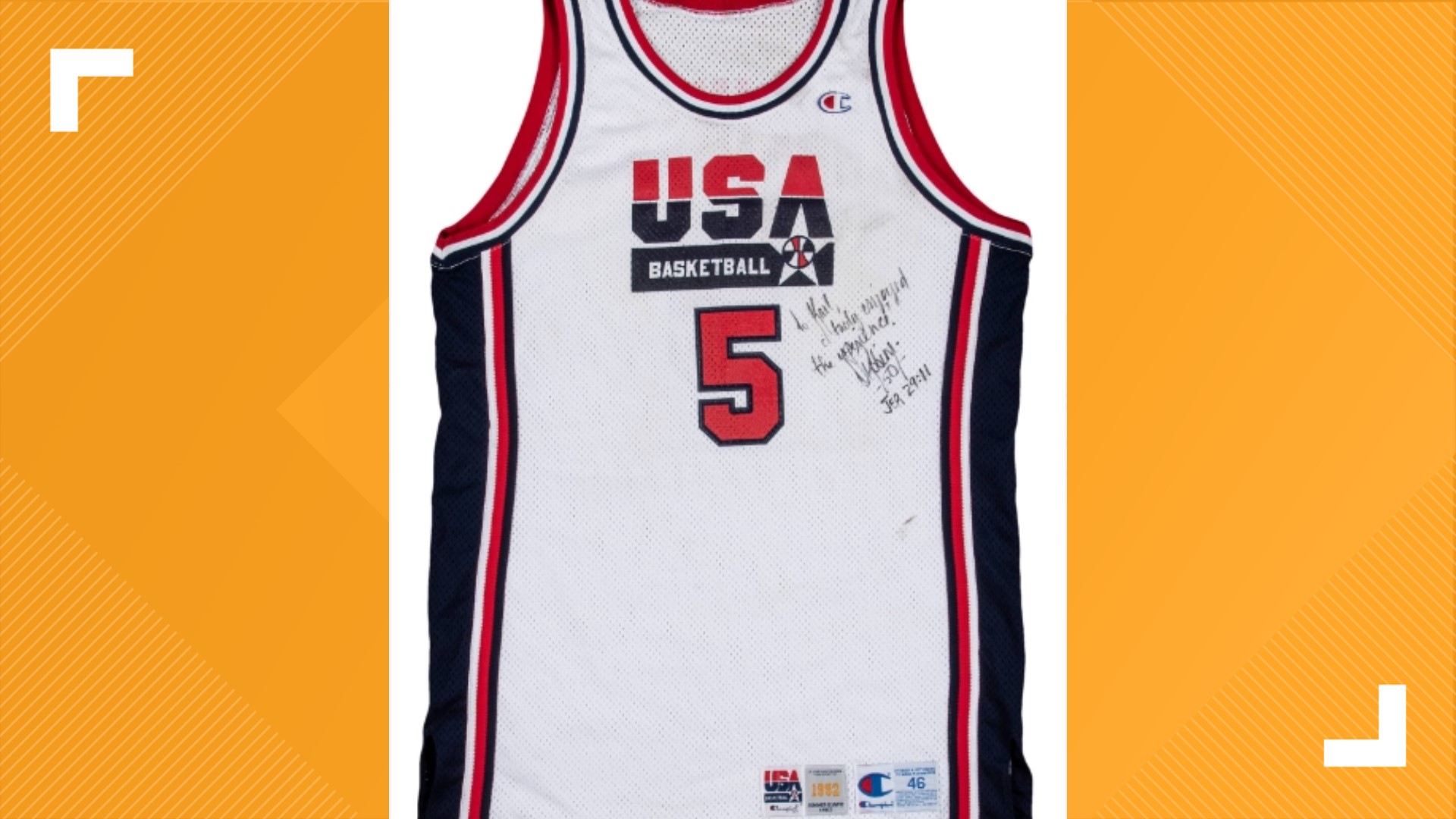 David Robinson's game-worn 1992 'Dream Team" uniform, sneakers | kens5.com