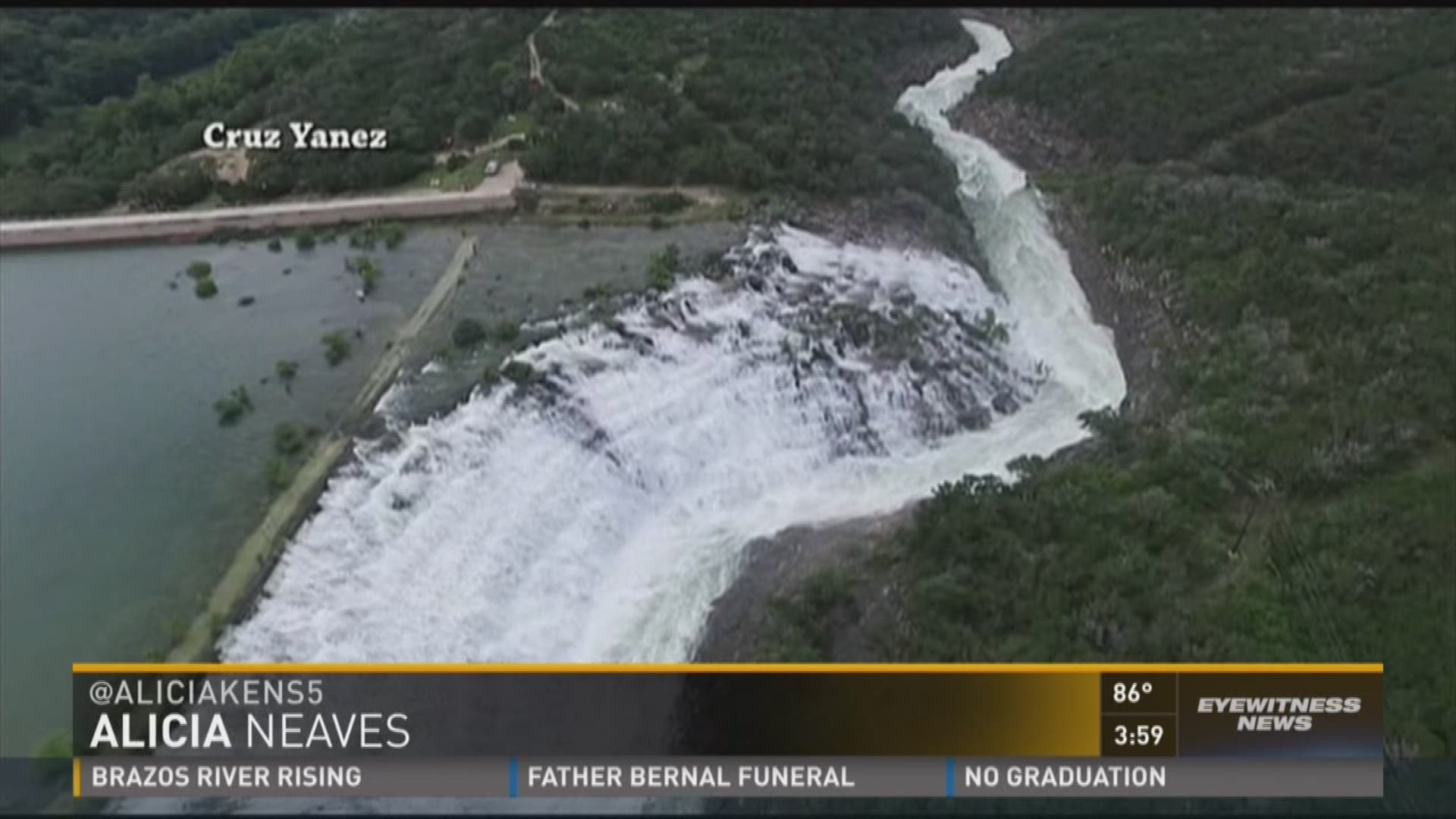Drone video shows flooding potential downstream from Medina Lake ...