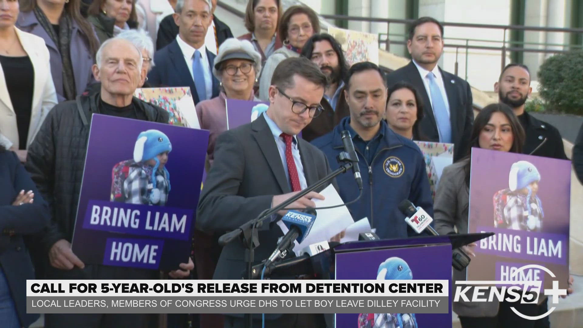 Full news conference: Officials urge DHS to release 5-year-old Liam ...