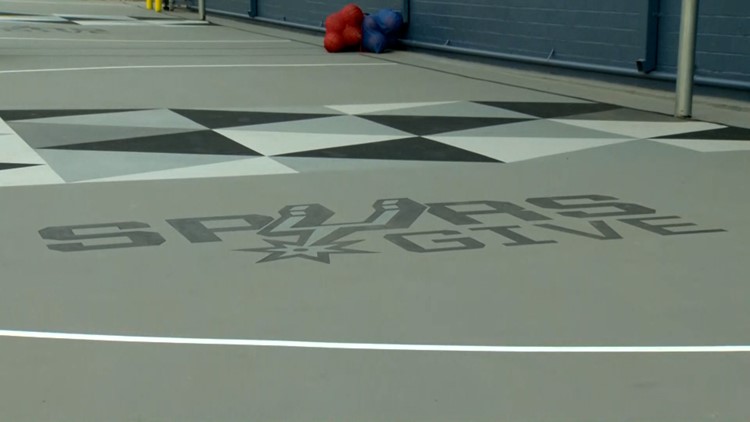 'It's much better now': Spurs-themed outdoor basketball court unveiled ...