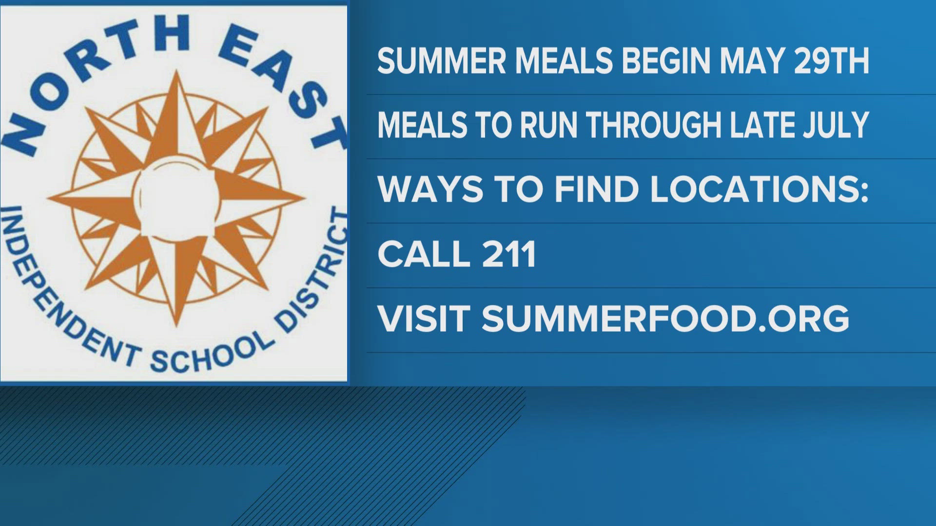 North East ISD offers free meals for students this summer | kens5.com