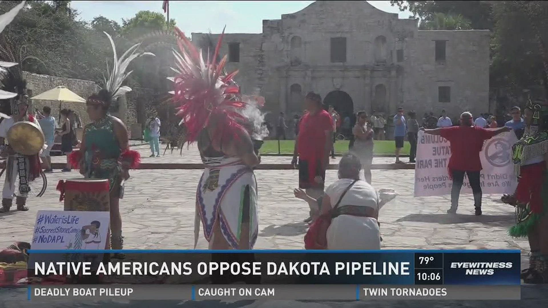 Native Americans protest Dakota pipeline outside the Alamo | kens5.com