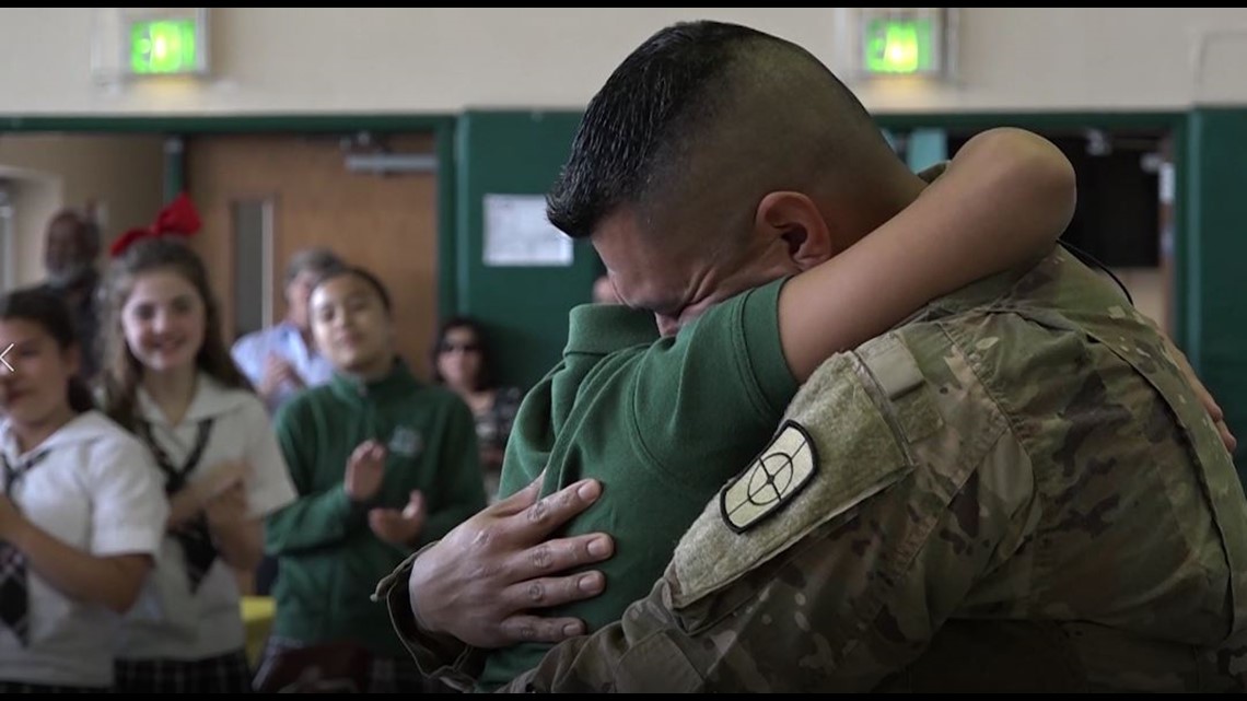 Soldier returns from deployment, reunites with son days before hi ...