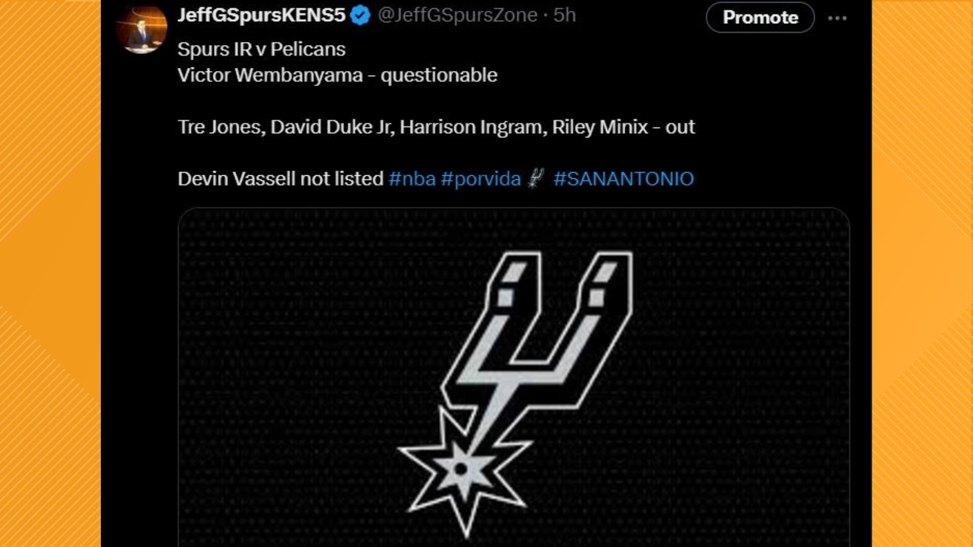 Five things to watch Spurs Pelicans | kens5.com