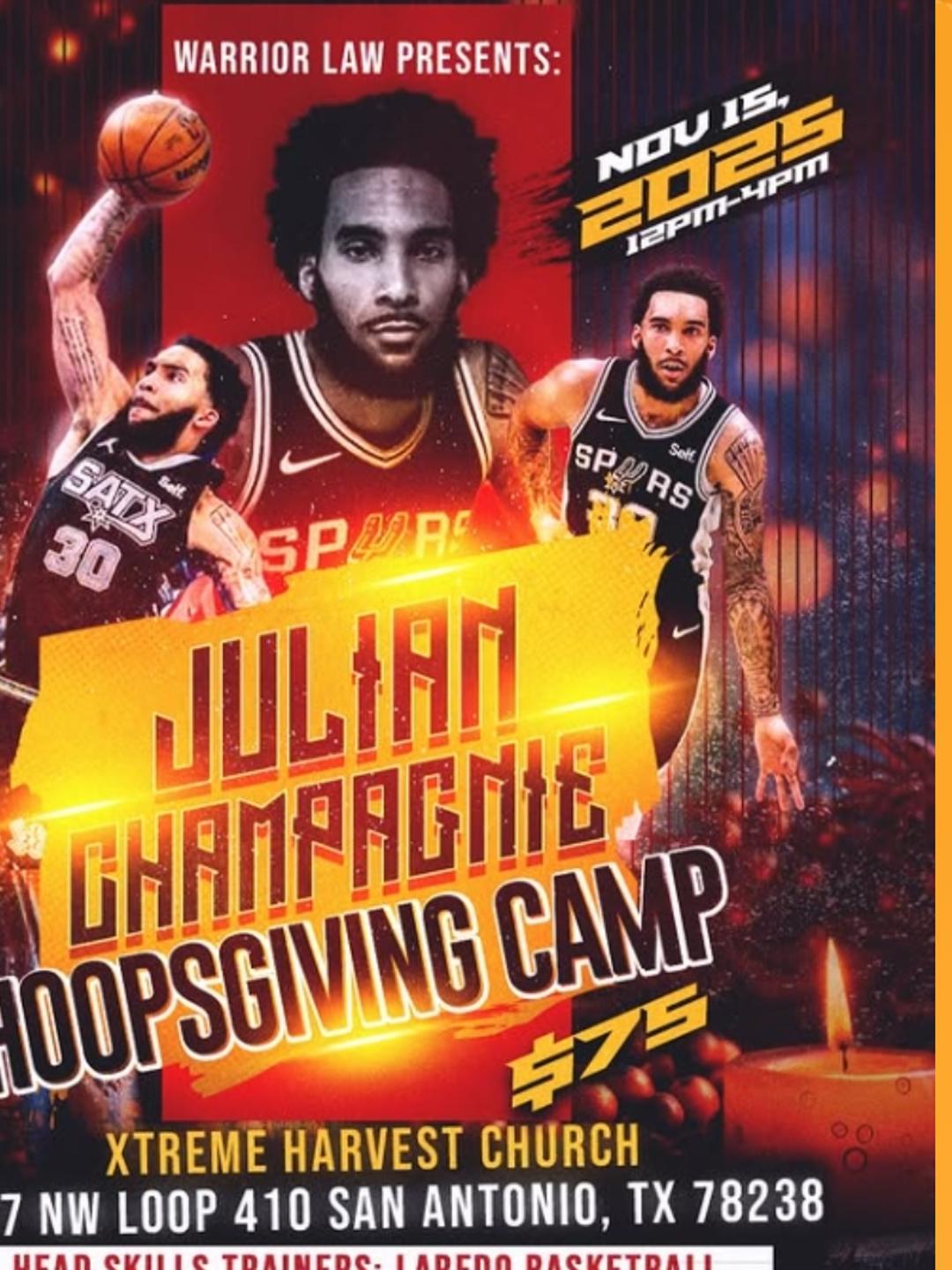 Spurs' Champagnie hosts 'Hoopsgiving' camp in San Antonio | kens5.com
