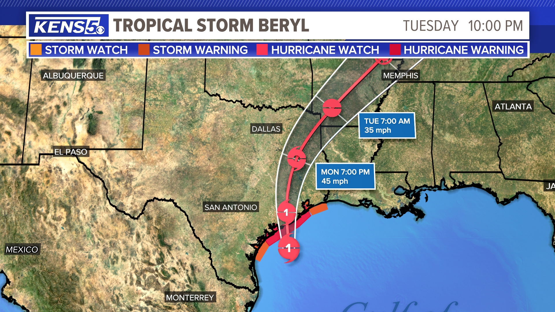 Tracking Beryl and its potential impact on Texas | kens5.com