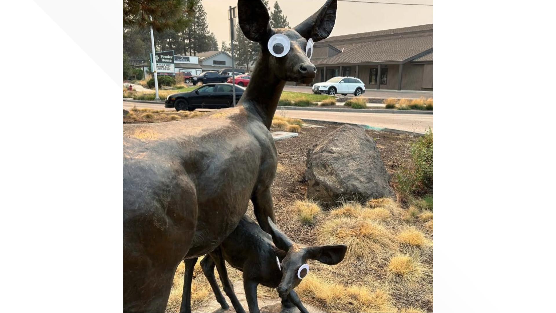 Mysterious googly eyes go viral after appearing on public art in Oregon ...