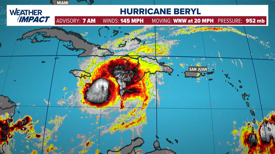 Hurricane Beryl tracker and spaghetti models, projected path | kens5.com