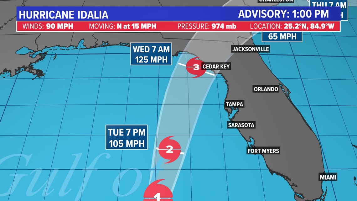 Tropical Storm Idalia update: Projected path, forecast cone | kens5.com
