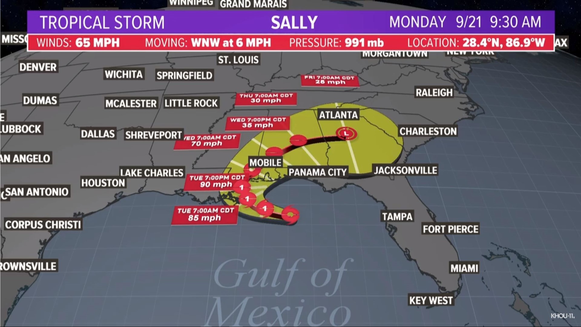 Sally update: Tropical storm track, path and models in Gulf | kens5.com