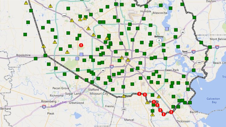 Houston bayou levels: Monitoring for flooding during TS Beta | kens5.com