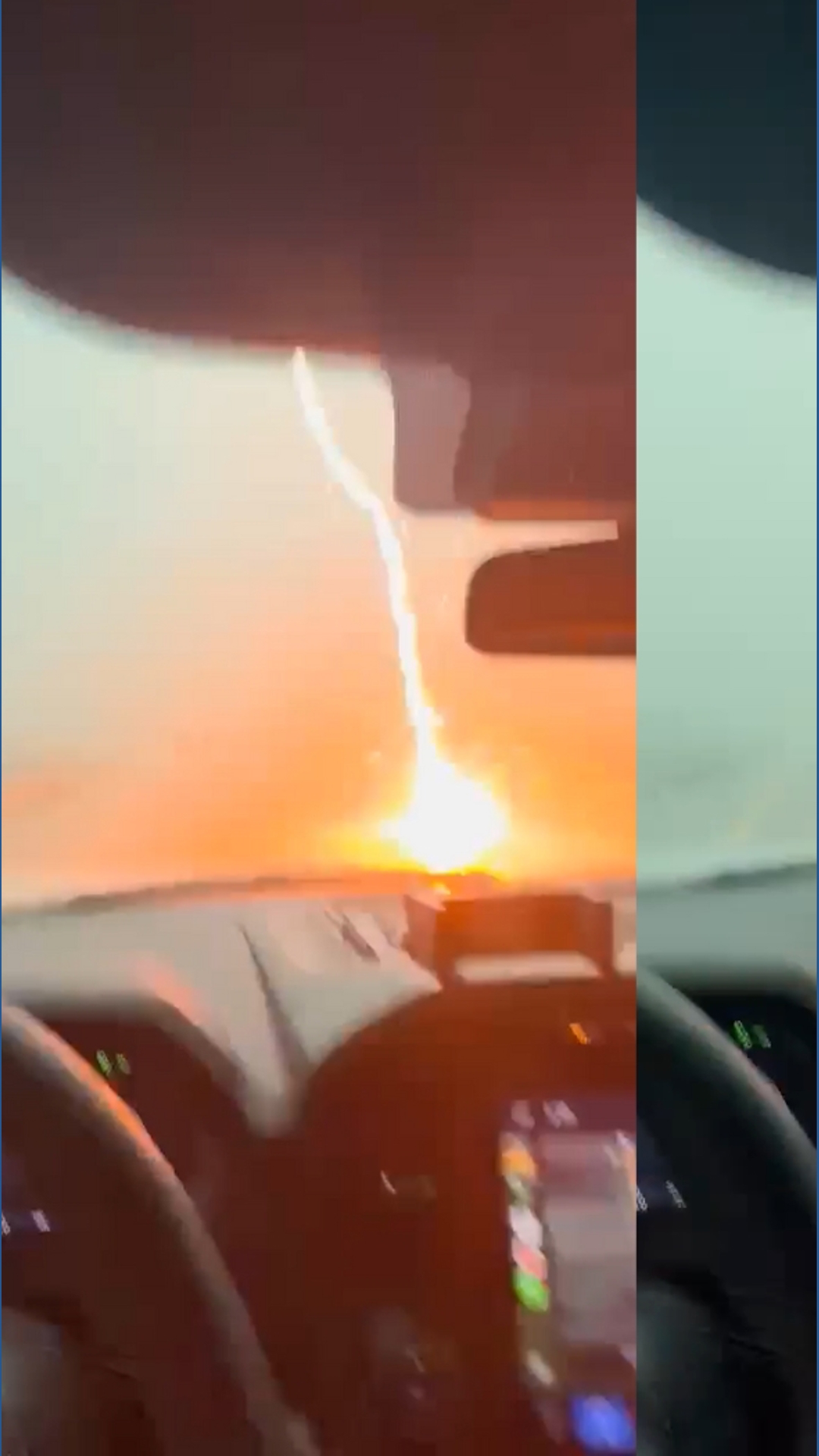 Texas driver's truck struck by lightning on Highway 59, caught on video ...