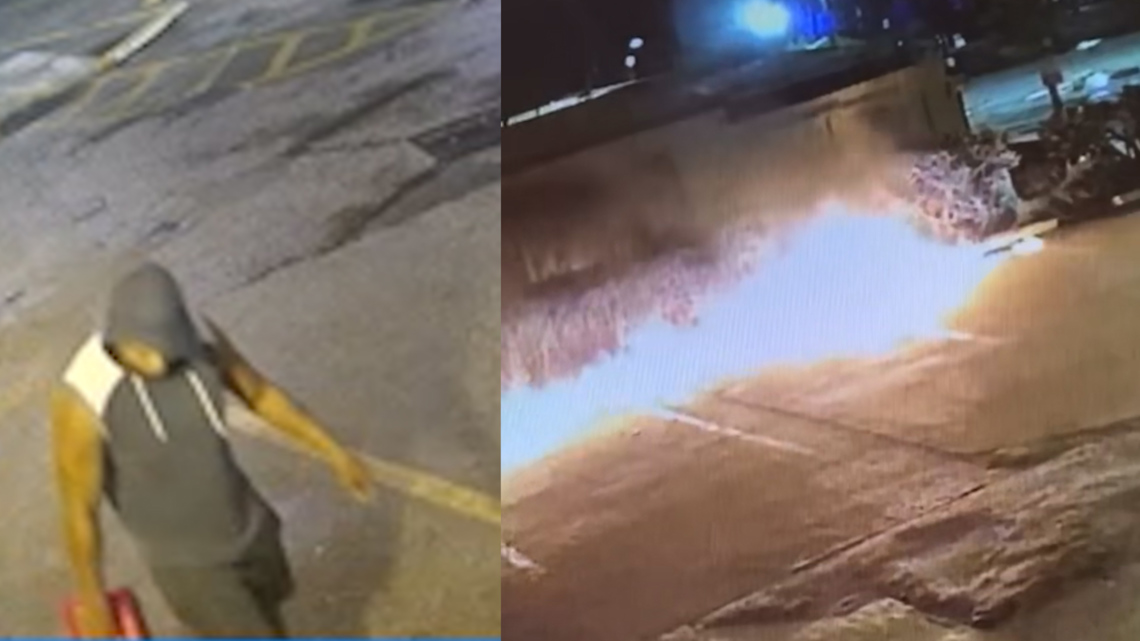 Surveillance video shows guy setting Houston bar on fire | kens5.com