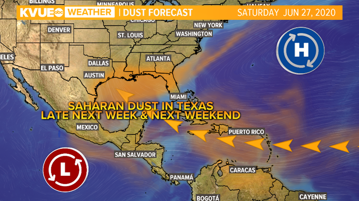 Saharan dust marching across the Atlantic, midweek arrival | kens5.com