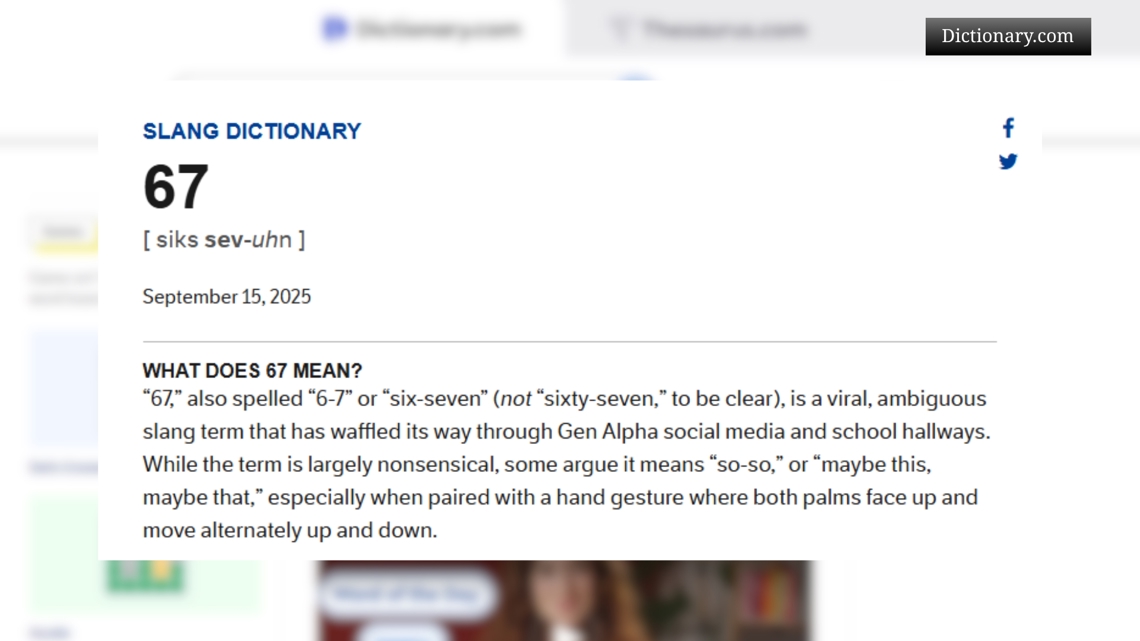 Dictionary.com’s word of the year is… 67?! Here’s what that even means ...