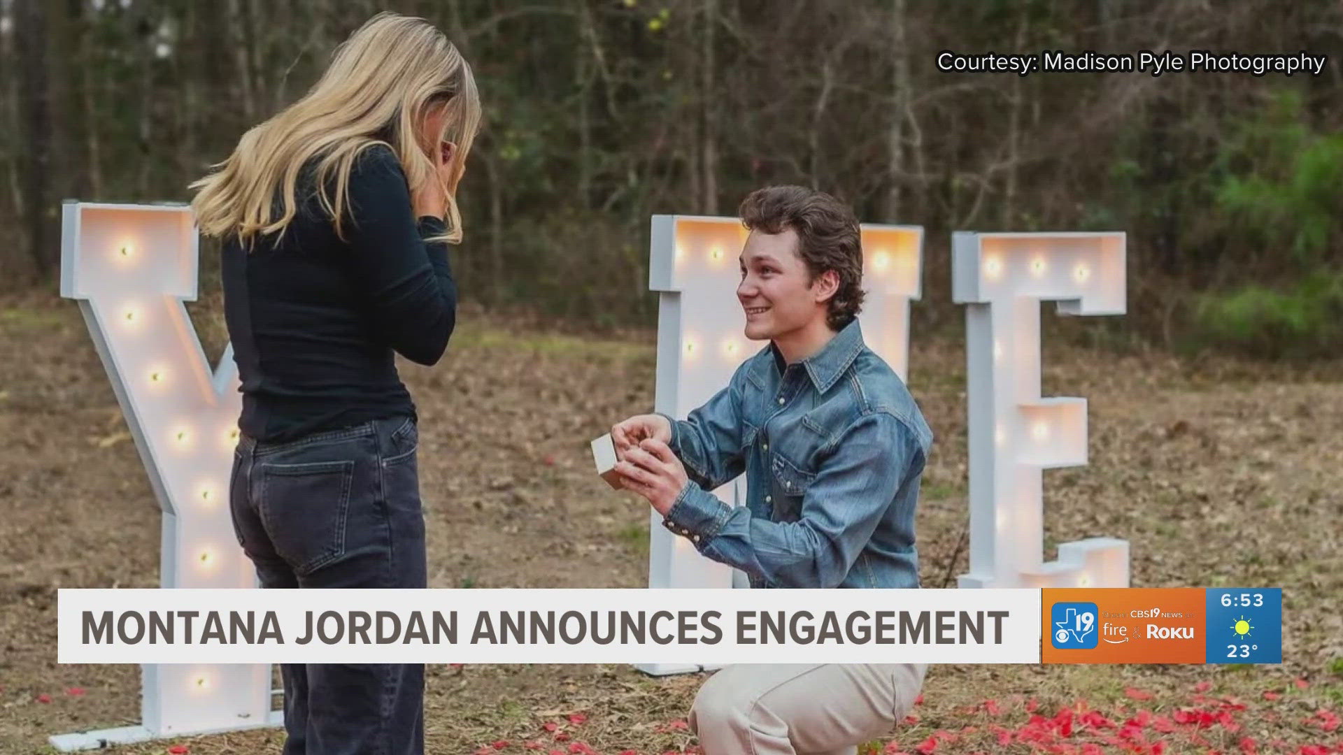 Montana Jordan announces engagement to Jenna Weeks | kens5.com