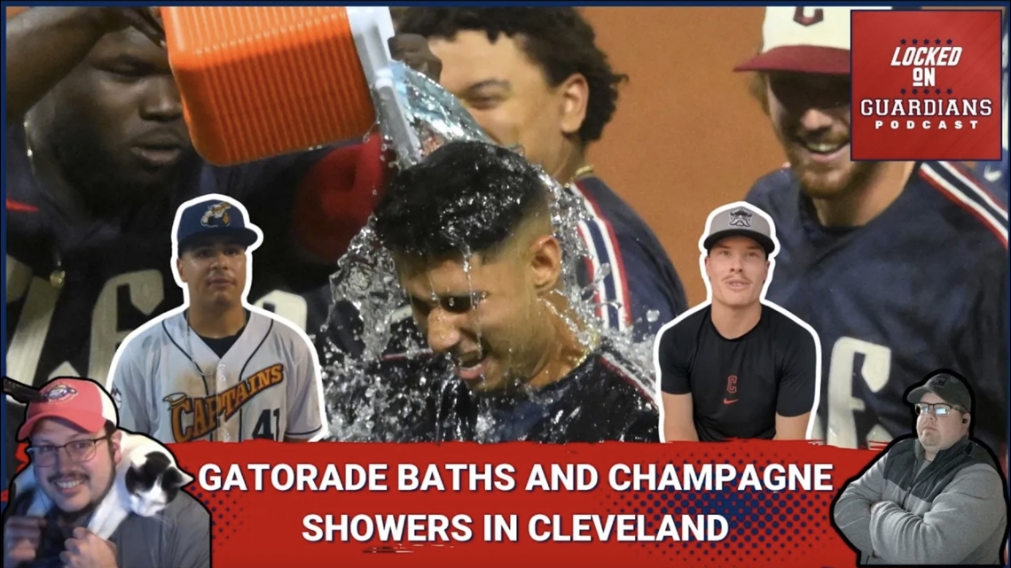 Guardians Gatorade Baths Walking Off the Twins, Champagne Showers for ...