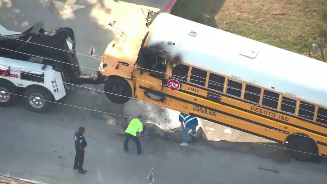 No injuries after a DeSoto ISD school bus catches fire | kens5.com