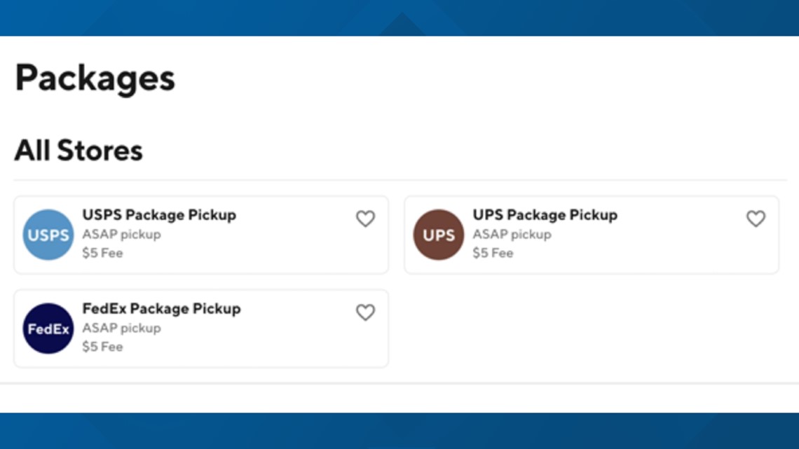 DoorDash rolls out $5 USPS, UPS, FedEx package pickup service | kens5.com