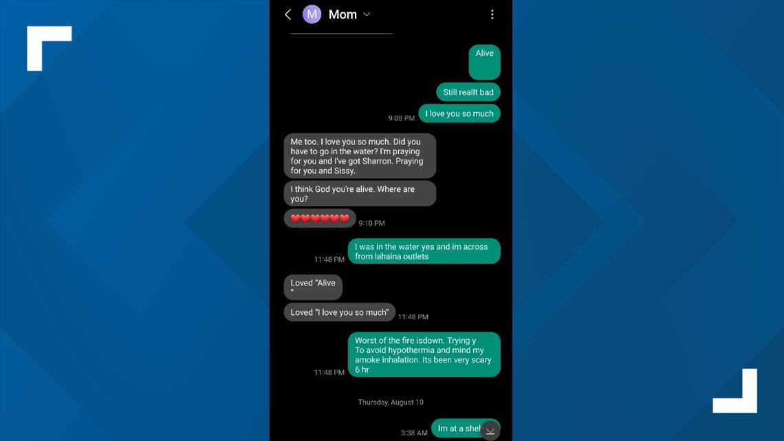 Maui fire survivor stories: Maryland woman says ocean saved her | kens5.com