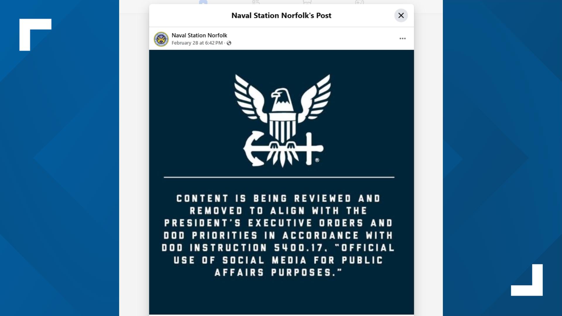 Military social media accounts to review and remove DEI-related content ...