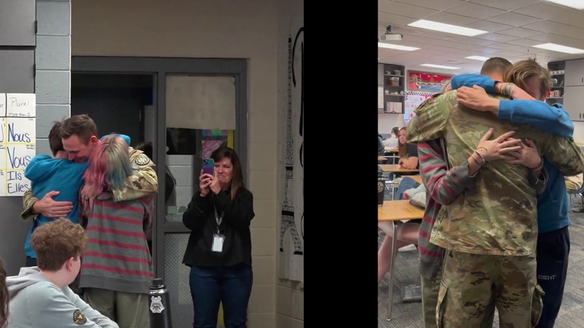 Michigan military dad surprises kids after overseas deployment | kens5.com